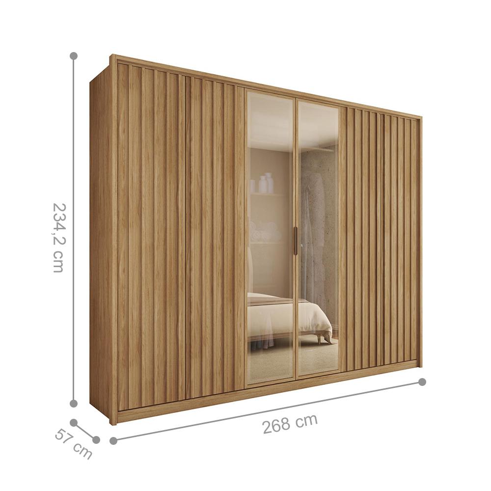 Roupeiro Ripado 6 Portas Tejo Buriti - Carrefour