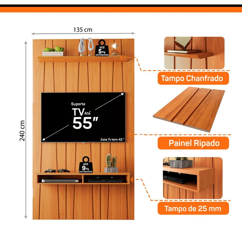 Painel Ripado Para Tv Até 55 Polegadas Roma Com Nicho 135cm - Carrefour