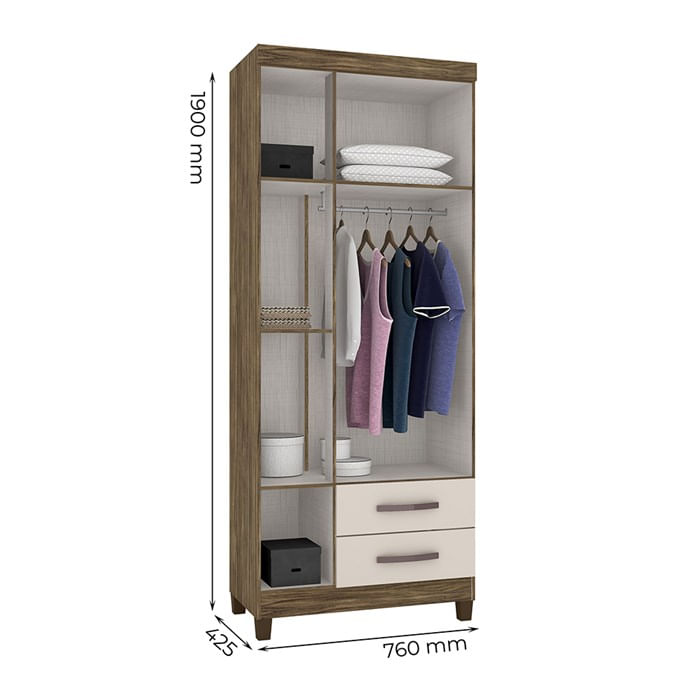 Guarda Roupa solteiro Modena, desenvolvido para o cliente que procura ...