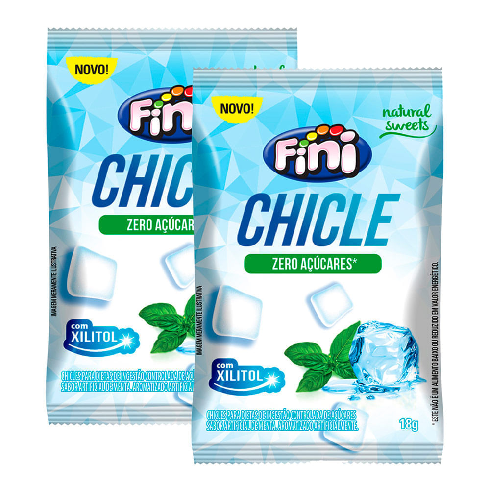 Kit 2 Chicle Fini Natural Sweets Sabor Menta Zero Açúcar 18g - Carrefour Kit 2 Chicle Fini Natural Sweets Sabor Menta Zero Açúcar 18g - Carrefour