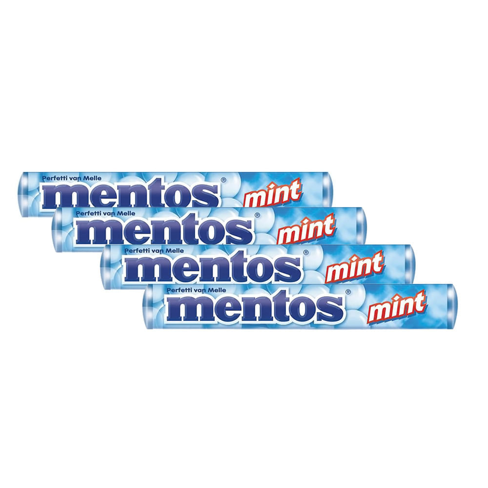 Kit 4 Balas Mastigáveis Mentos Mint 37,5g - Carrefour
