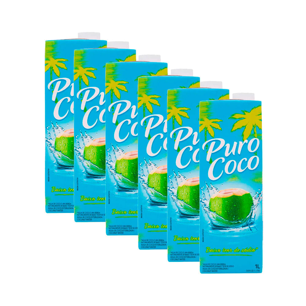 Kit 6 Água De Coco Puro Coco 1 Litro - Carrefour
