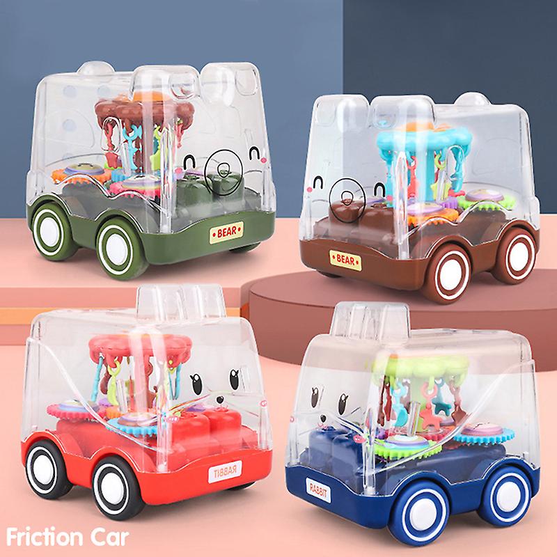 Inercial Toy Car Funny Gear Cartoon Transparent Bus Crianças - Carrefour