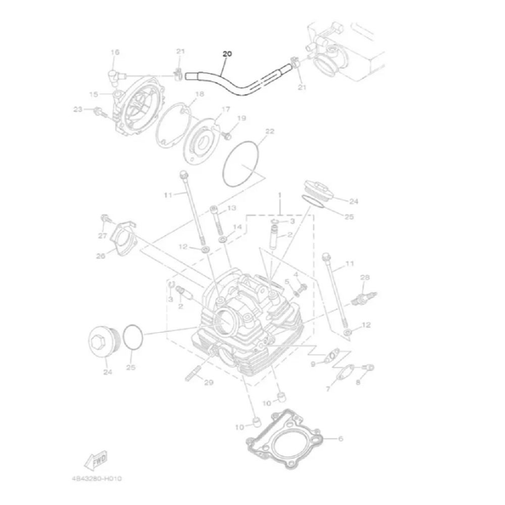 Fazer 250 Tubo De Respiro Do Cabeçote Yamaha Novo Original - Carrefour