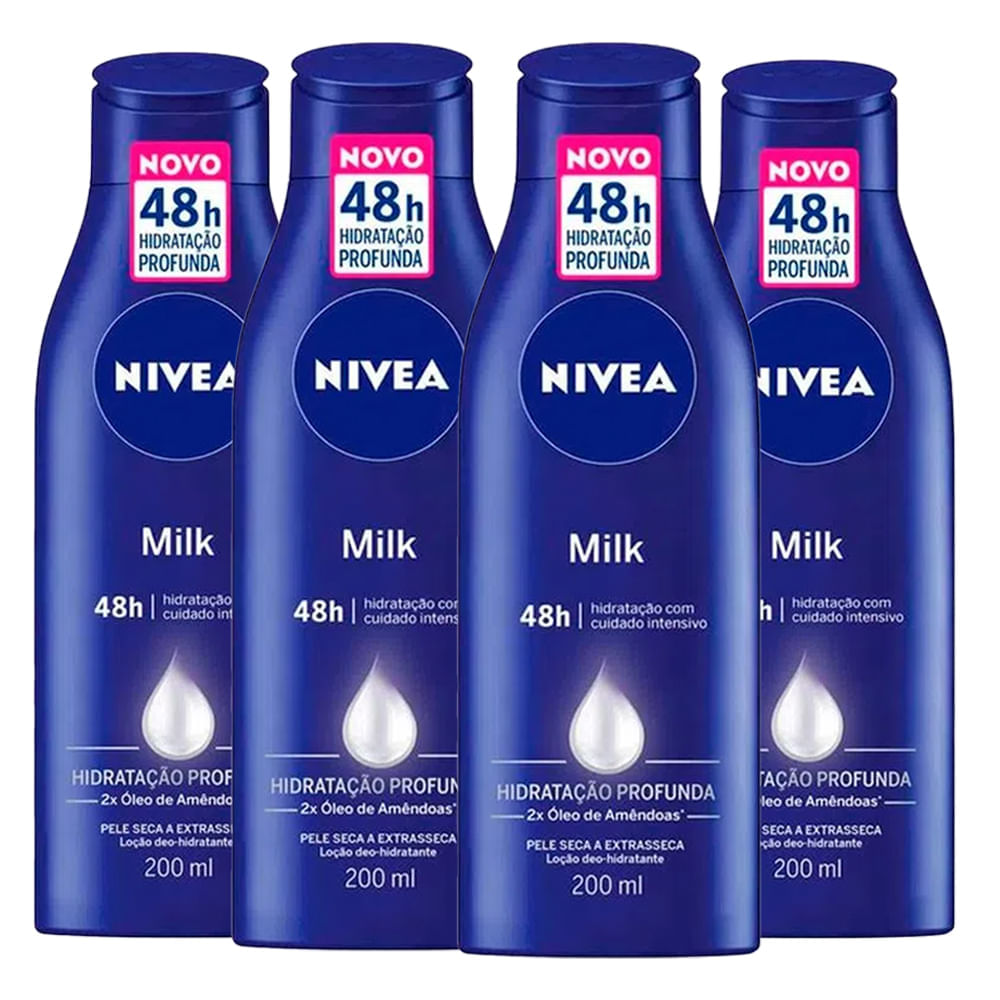 Kit 4 Cremes Hidratantes Corporal Nívea Body Extra Seca 200ml - Carrefour