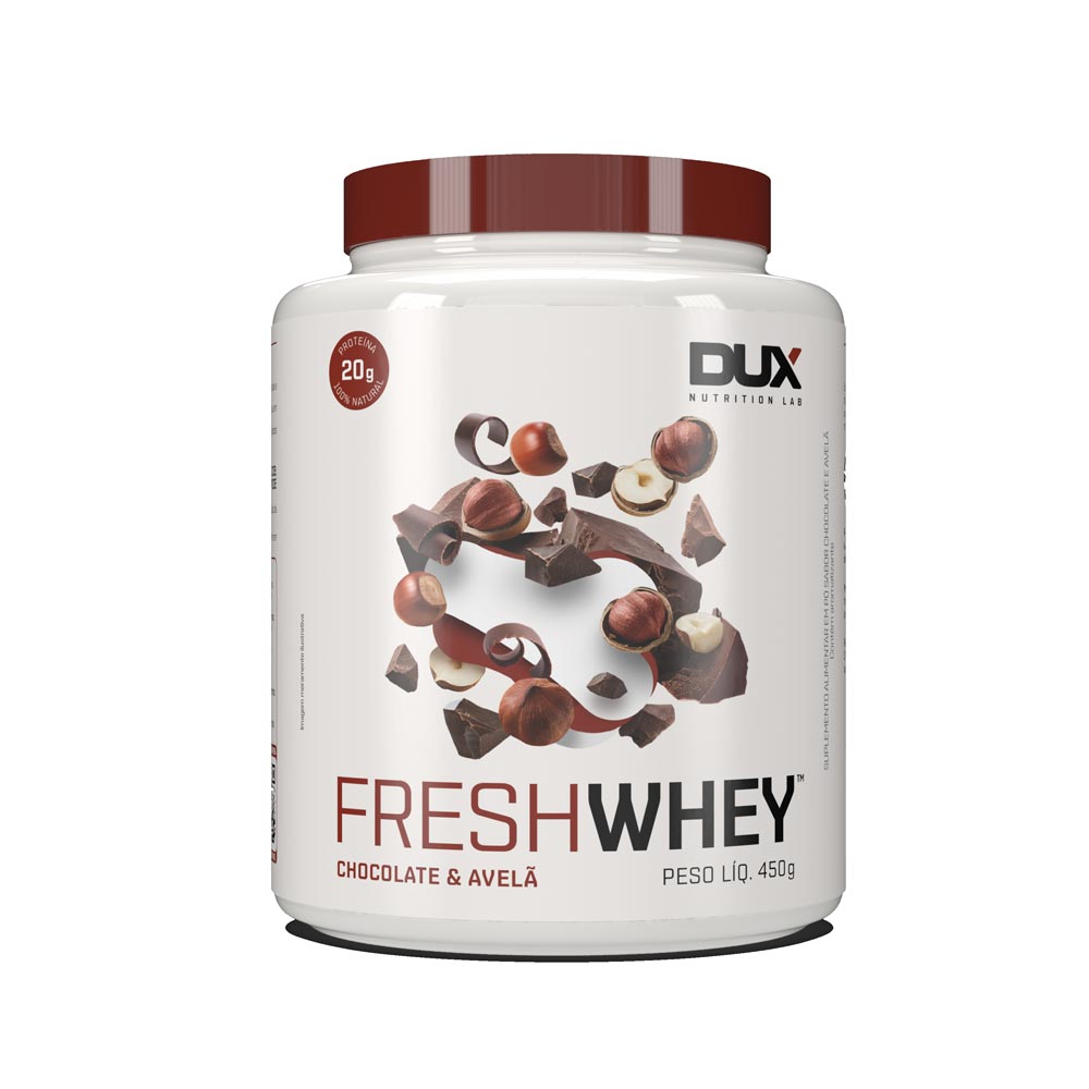 Suplemento Alimentar Em Pó Dux Fresh Whey Sabor Chocolate E Avela 450g ...
