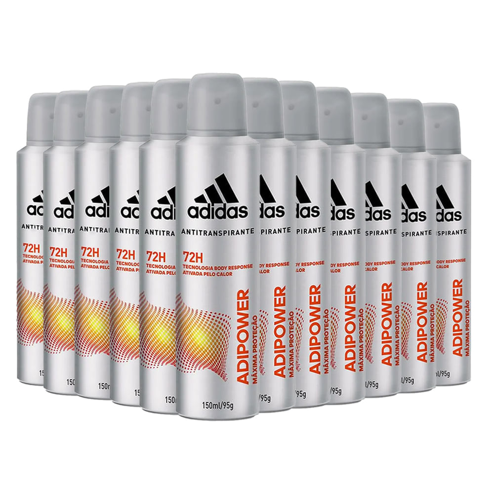 Kit 12 Desodorantes Aerosol Adidas Adipower Masculino 150ml - Carrefour