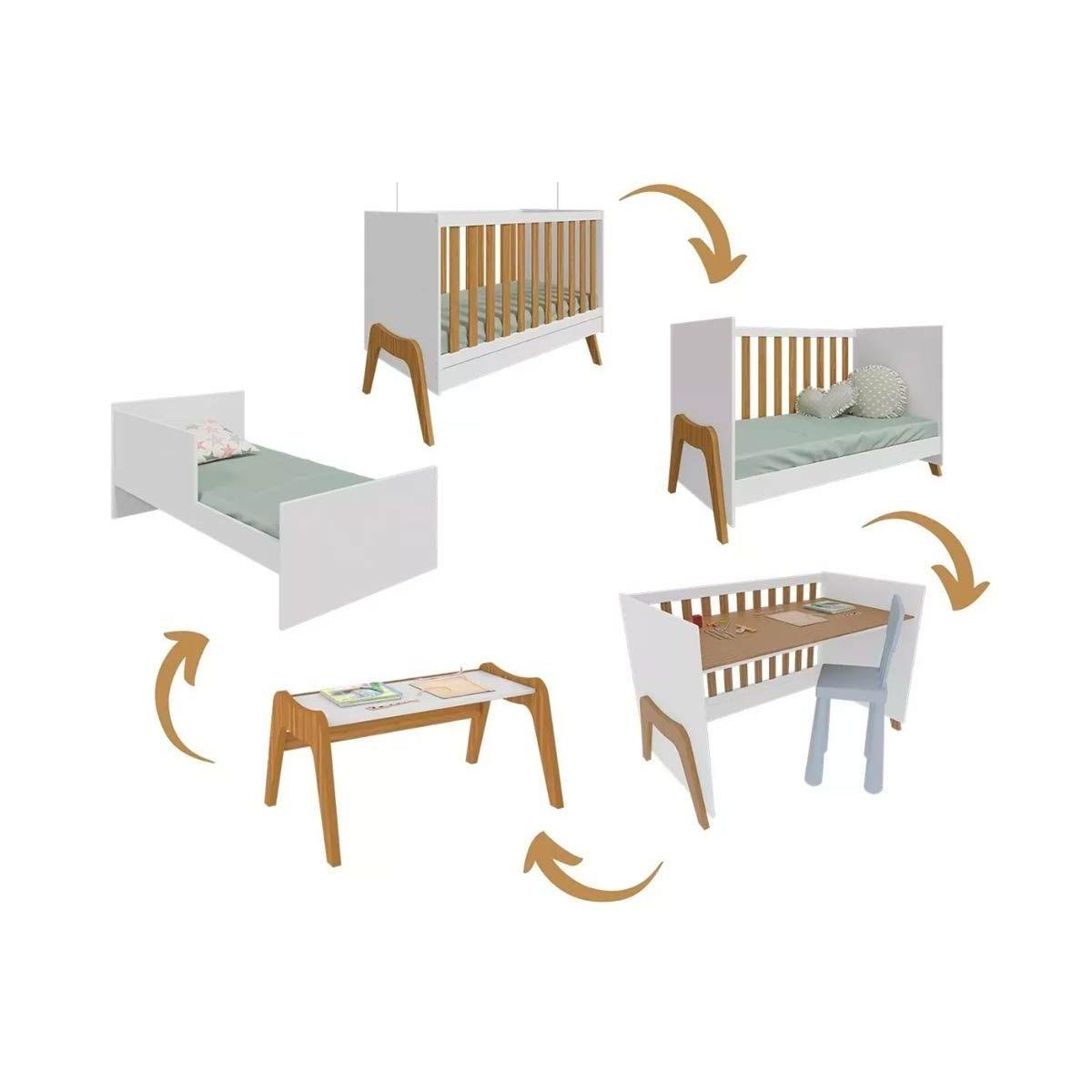 Berço Infantil Guti Branco Brilho/amendoa - Peroba - Carrefour