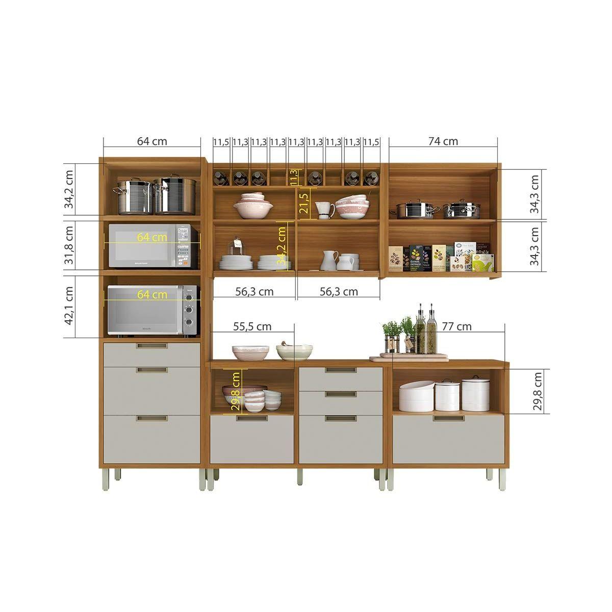 Cozinha Modulada Nesher Camponesa Completa Nesher Imperatriz 5 Peças (2 ...