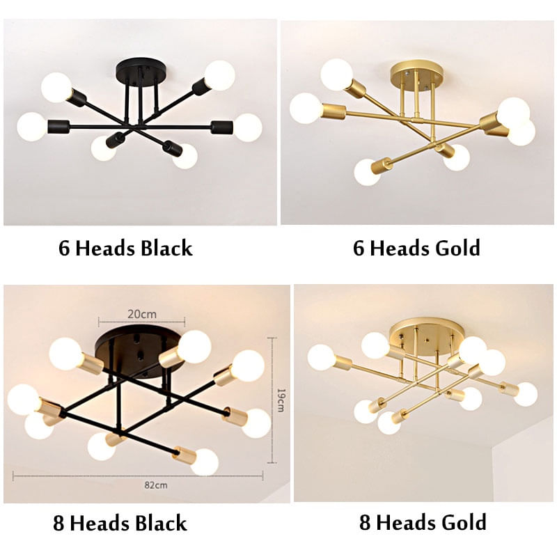 Lustre Industrial Com 6 Bocas - Led Para Sala De Estar - Carrefour