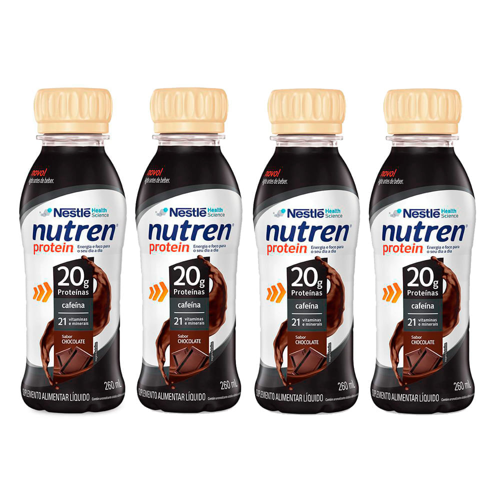 Kit 4 Nutren Protein Chocolate Suplemento Alimentar 260ml - Carrefour