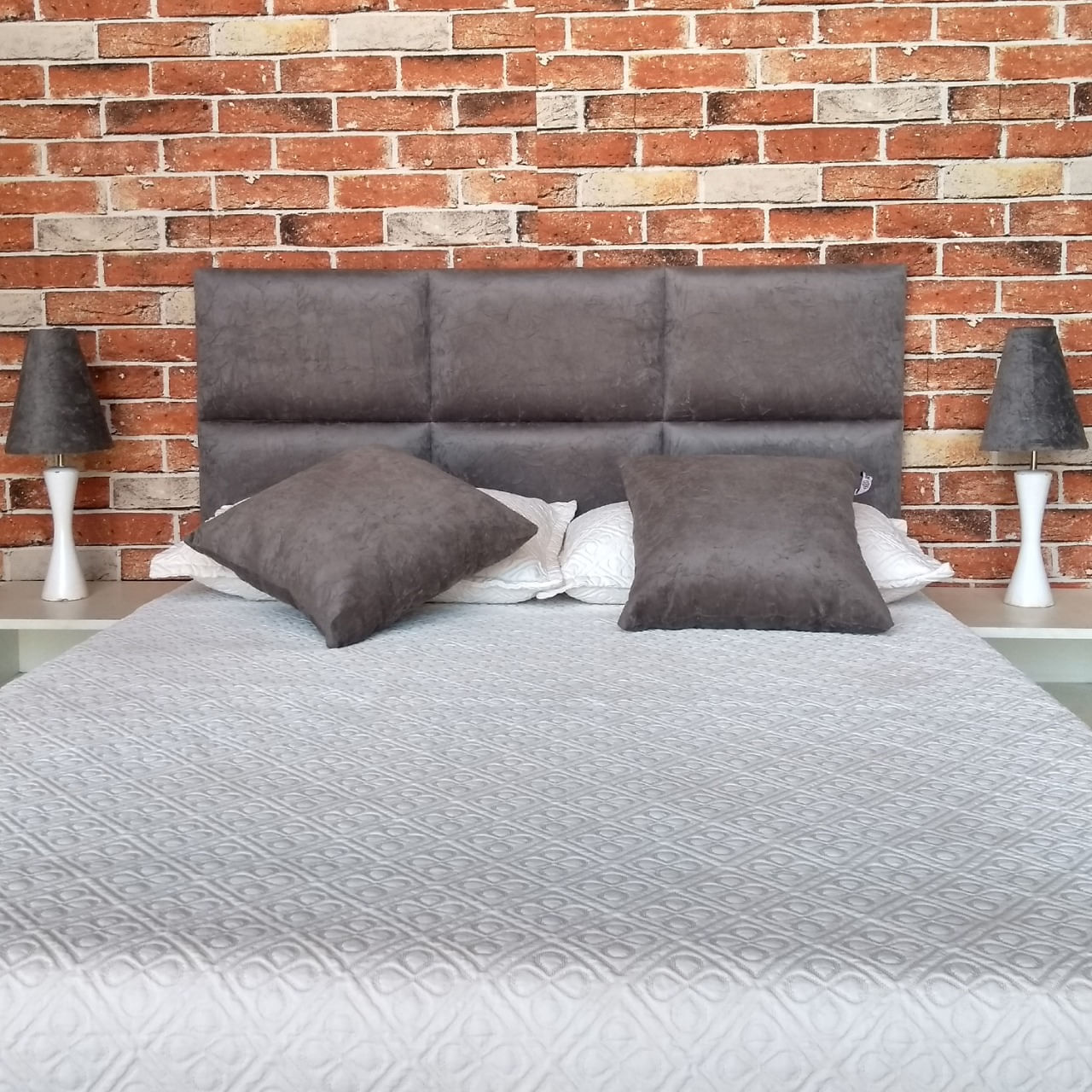 Cabeceira Painel Módena H6 Suede Cinza Casal 140 x 60 - Carrefour