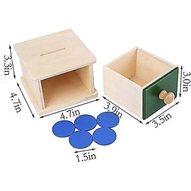 Montessori Infant Coin Box Pré-escolar Aprendizagem Montessori Toy ...