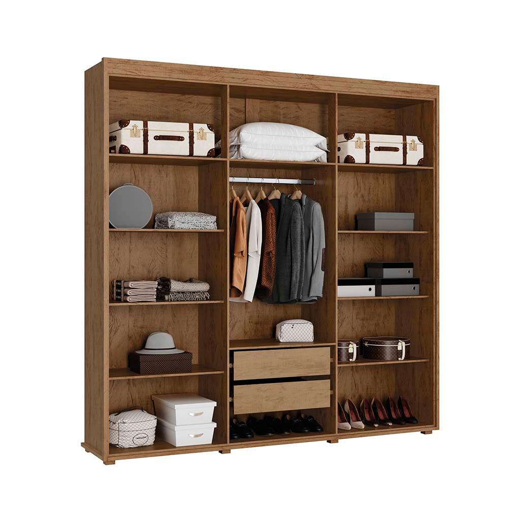Guarda Roupa Grande De Solteiro 6 Portas 2 Gavetas Castanho Skylar Shop ...