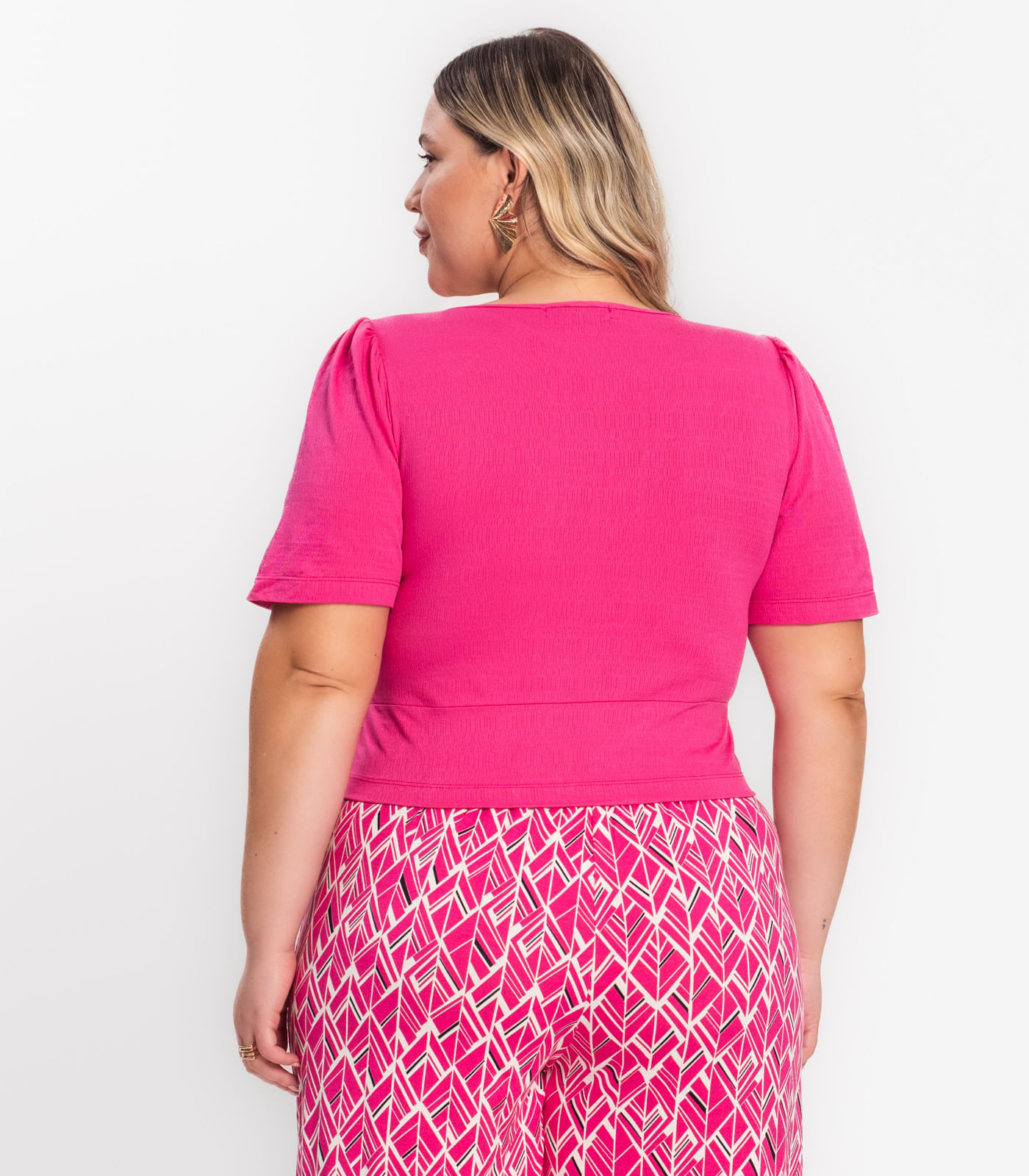 Blusa Feminina Plus Size Transpassada Secret Glam Rosa Plus G4 - Carrefour