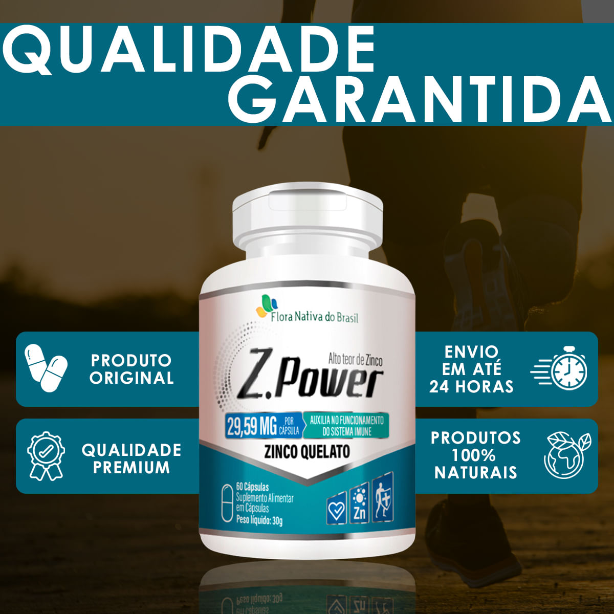 Suplemento Z-power Zinco Quelato 500mg 60 Cápsulas - Carrefour