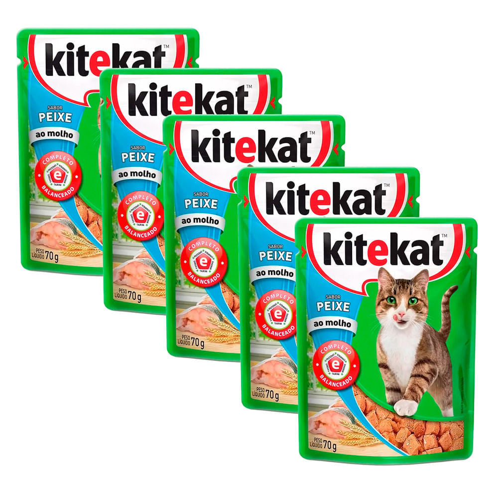 Ração Úmida Para Gatos Kitekat Adulto Sabor Peixe Ao Molho Em Sachê 70g ...