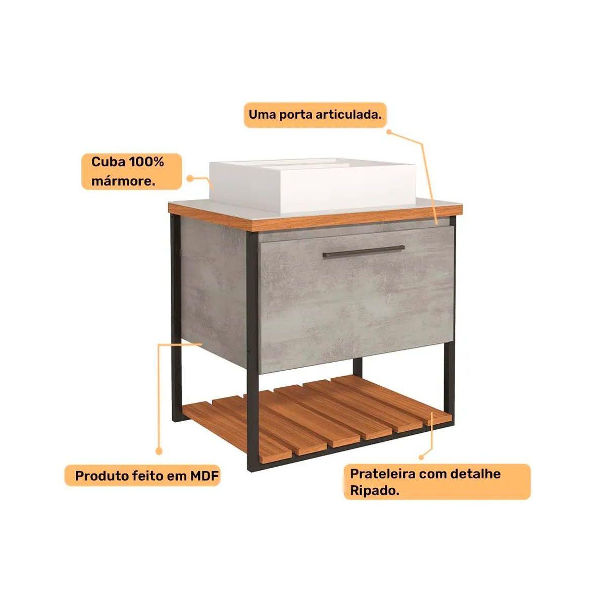 Bancada De Banheiro Suspenso Vitta/caribe 1pta Basculante C/cuba E ...