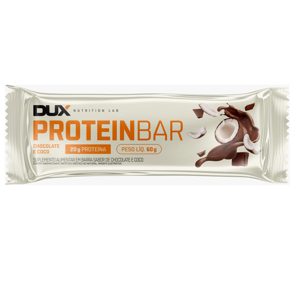 Barra De Proteína Dux Proteinbar Chocolate E Coco 20g De Proteína Com ...