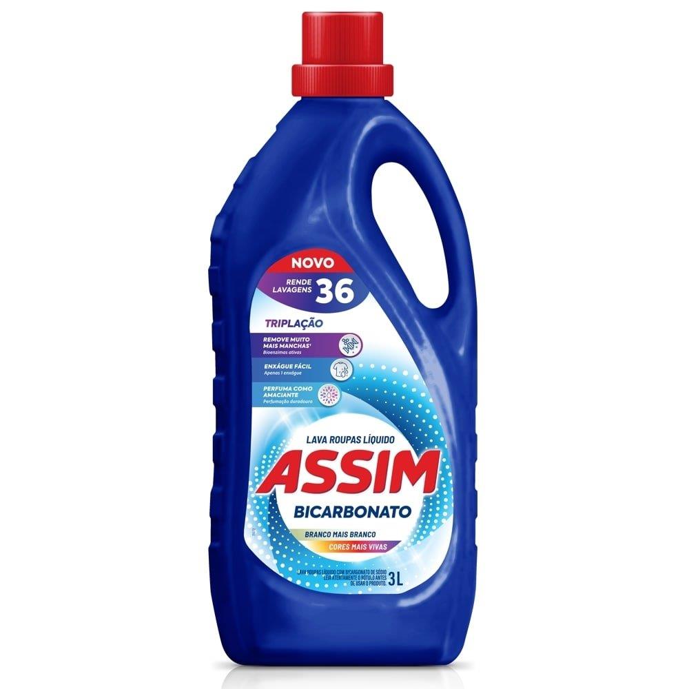 Sabão Líquido Assim Bicarbonato 3l - Embalagem Com 4 Unidades - Carrefour