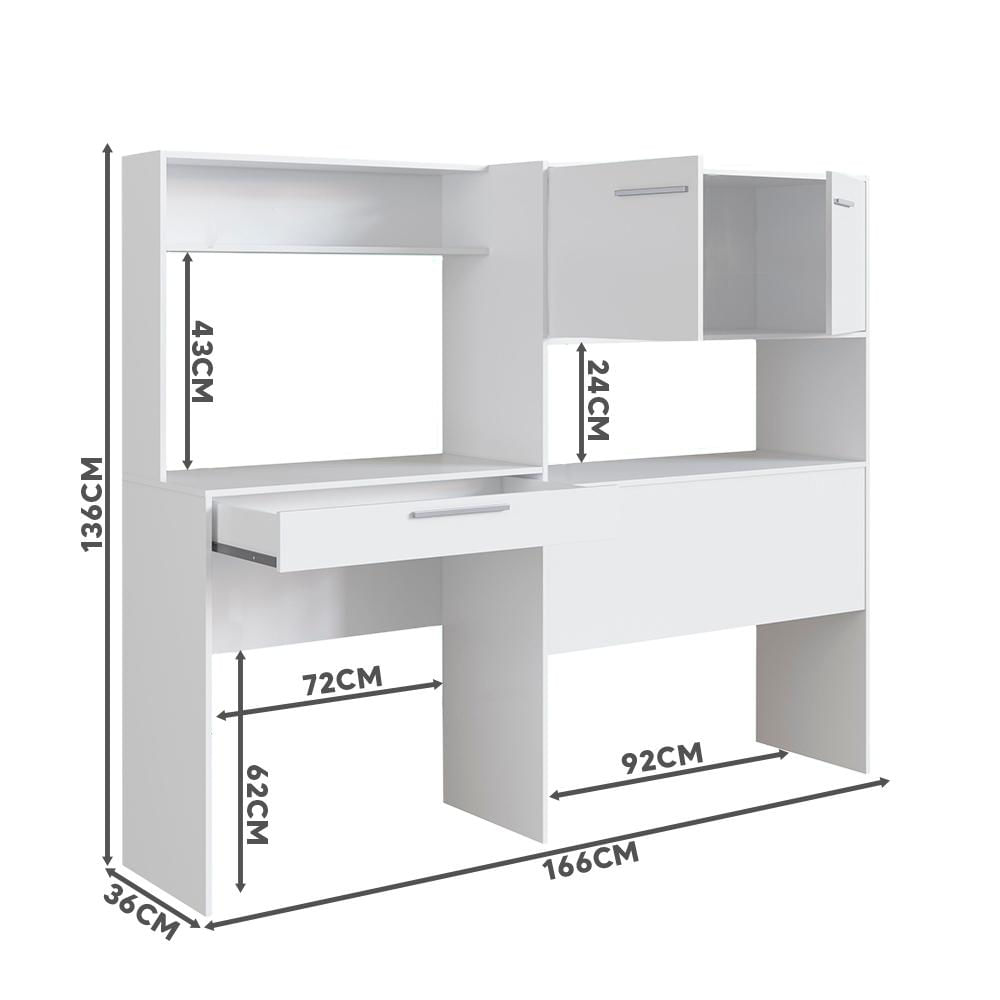 Conjunto Cama Baú Solteiro Com Colchão E Escrivaninha Branco Ingrid ...