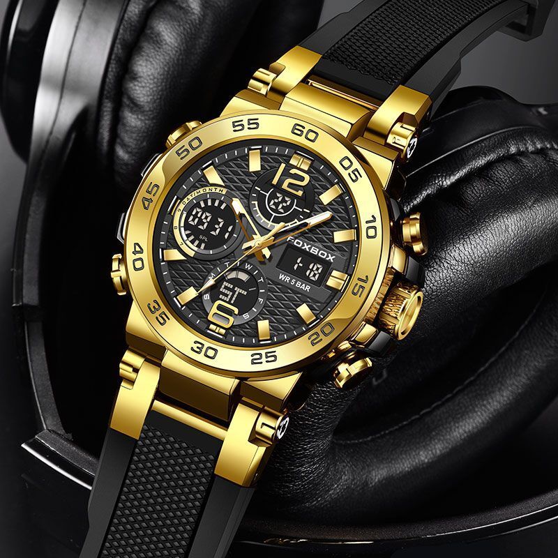Luxury Foxbox Military Watches For Men Golden Black - Carrefour