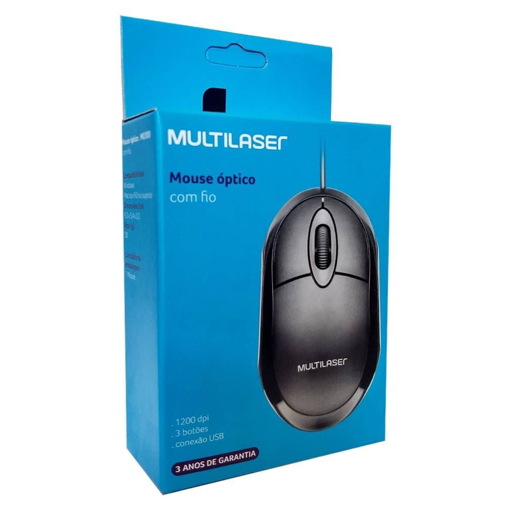 Mouse Multilaser Optico Classic Full Black - Carrefour