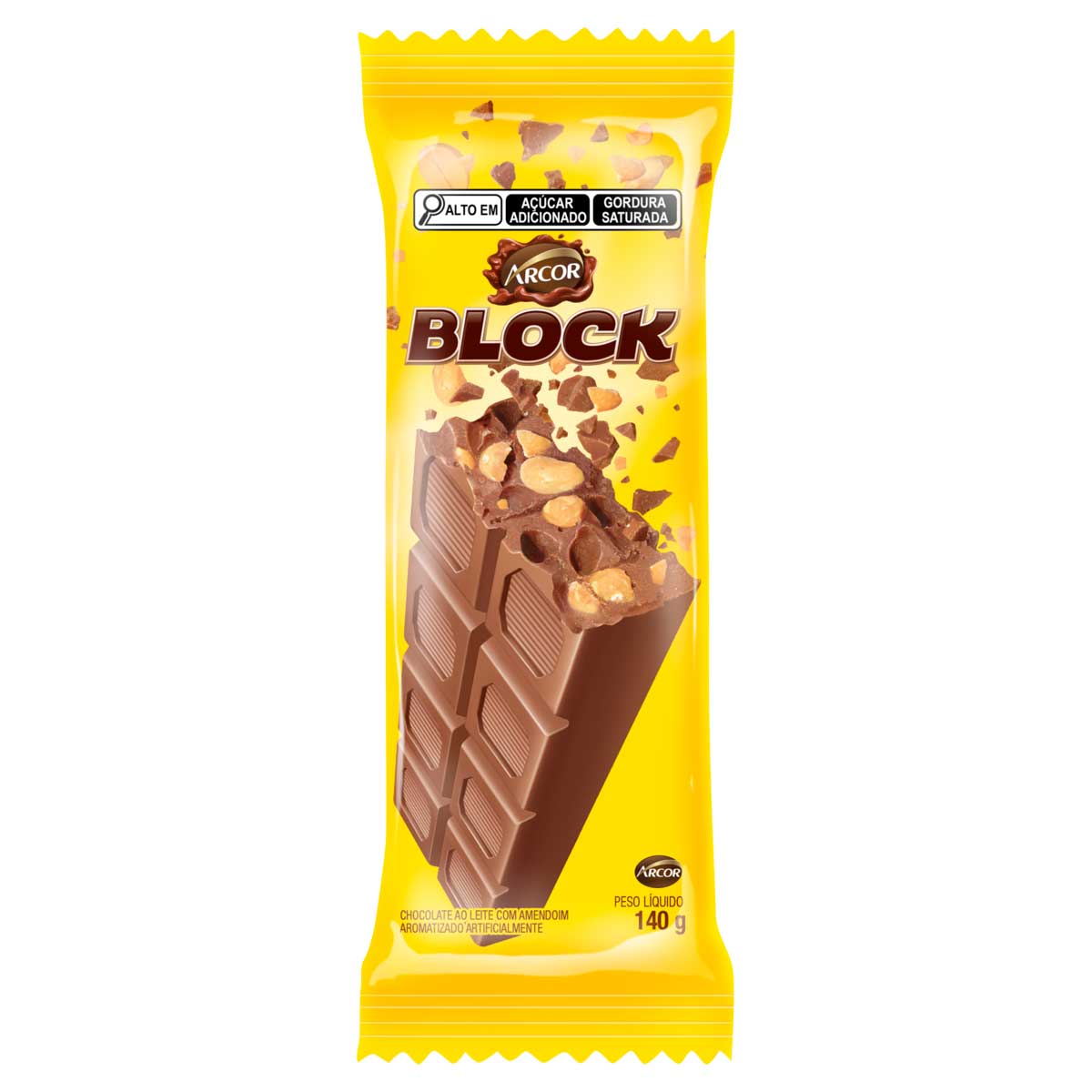 Chocolate Ao Leite Com Amendoim Block Pacote 140g - Carrefour Chocolate Ao Leite Com Amendoim Block Pacote 140g - Carrefour