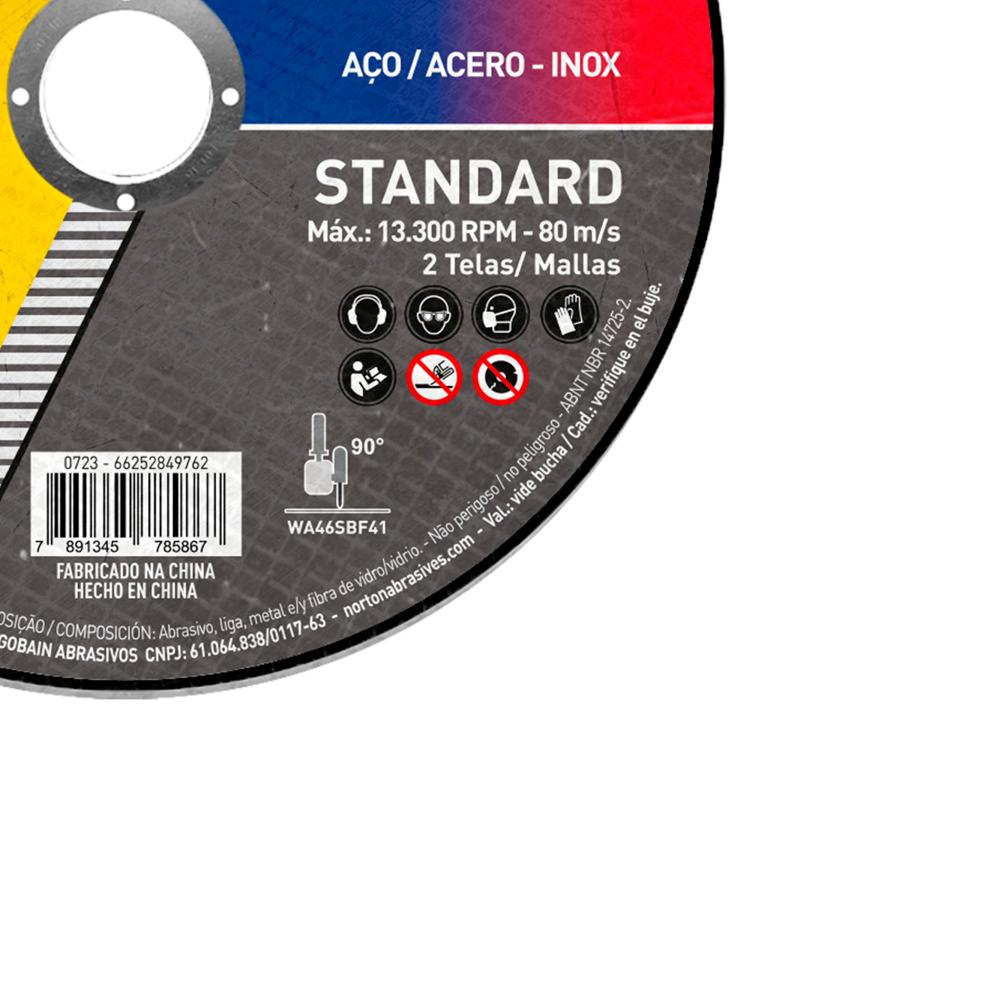 Disco De Corte 4 X 1/2pol X 1mm Standard Com 24 Unidades Norton - Carrefour