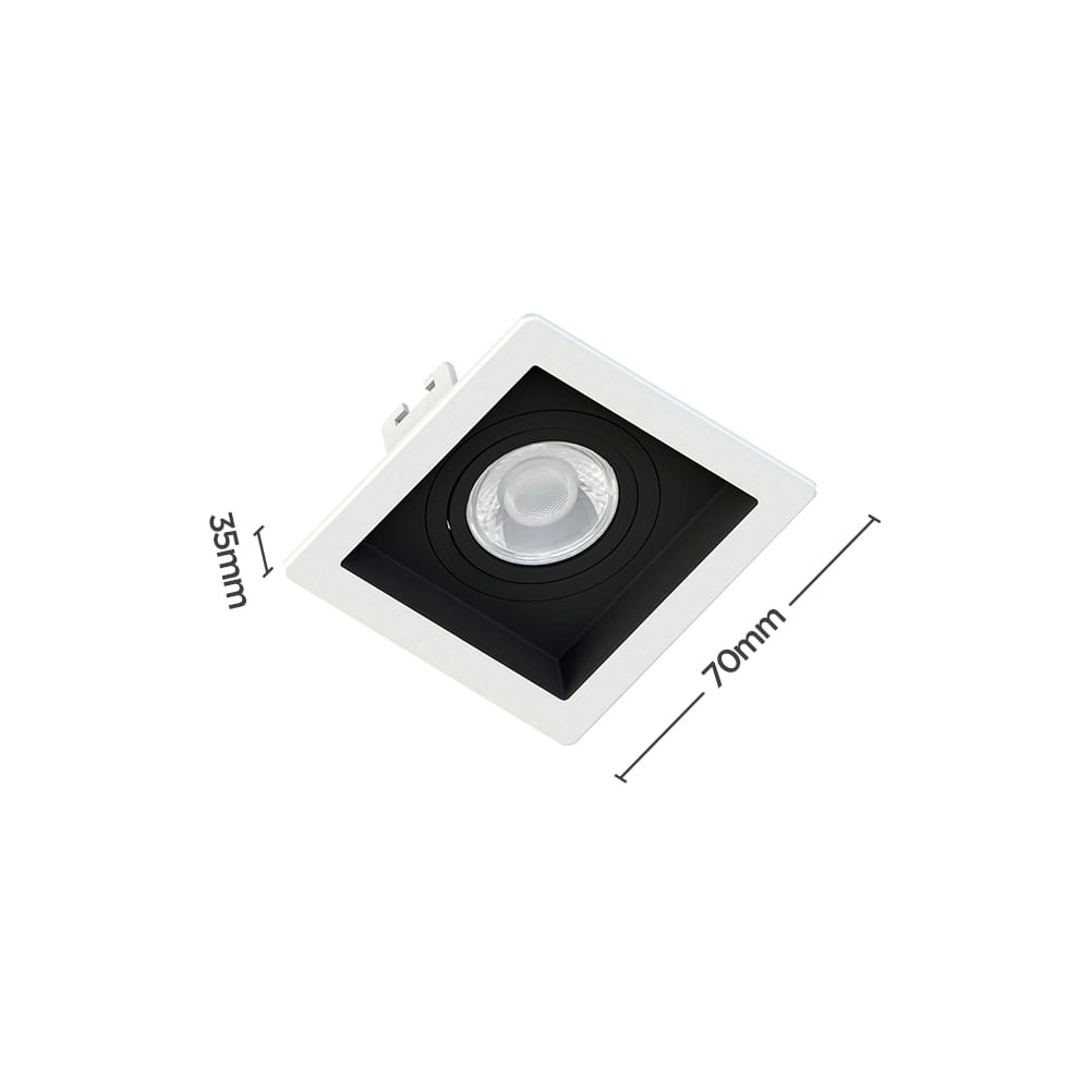 Spot De Embutir Recuado Save Energy Mr11 Gu10 Bivolt Branco/preto ...