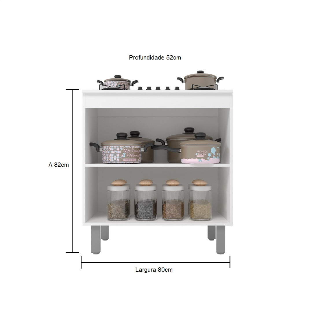 Balcão Cooktop Clara Rústico C/tampo - Nathan - Carrefour