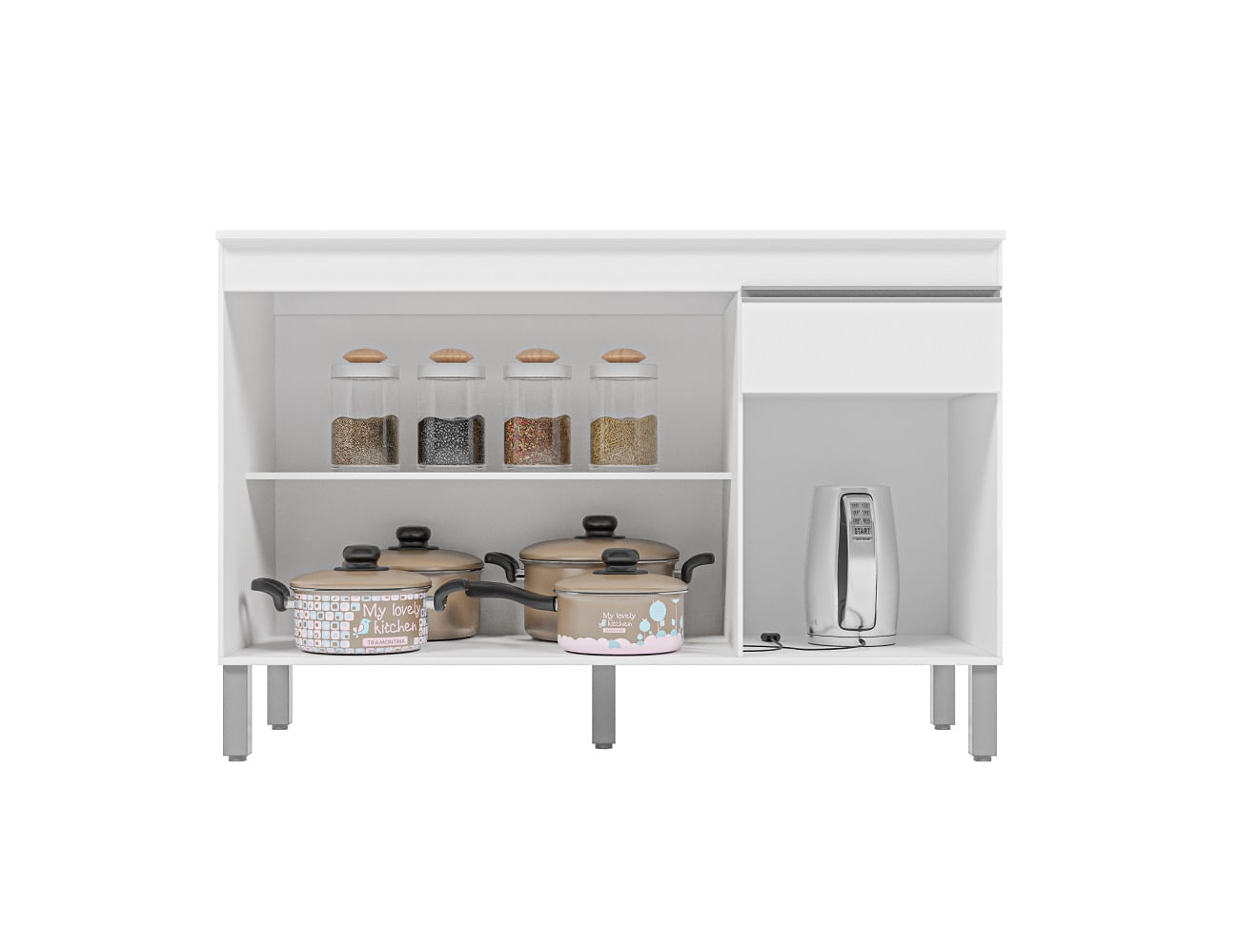 Balcão Gabinete De Pia Isabela 100cm Chocolate/off Wite S/ Tampo ...