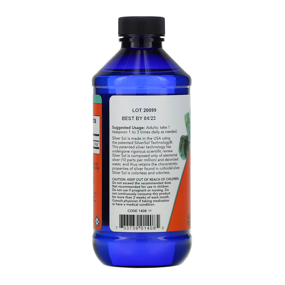 Silver Sol Líquido 50mcg Now Foods 237ml Importado - Carrefour