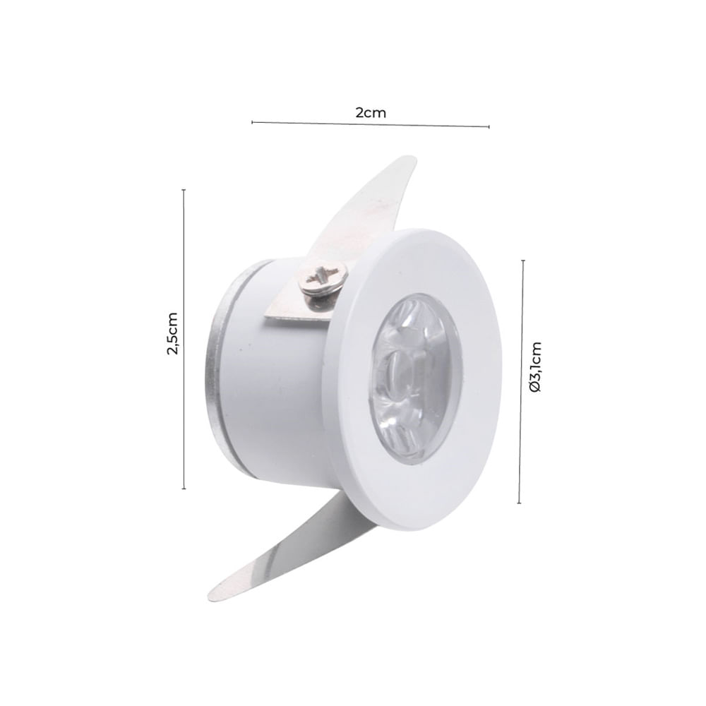 Spot De Embutir Para Móvel Nordecor Elysa Redondo Led 1w Bivolt Branco 3000k Luz Amarela - Carrefour