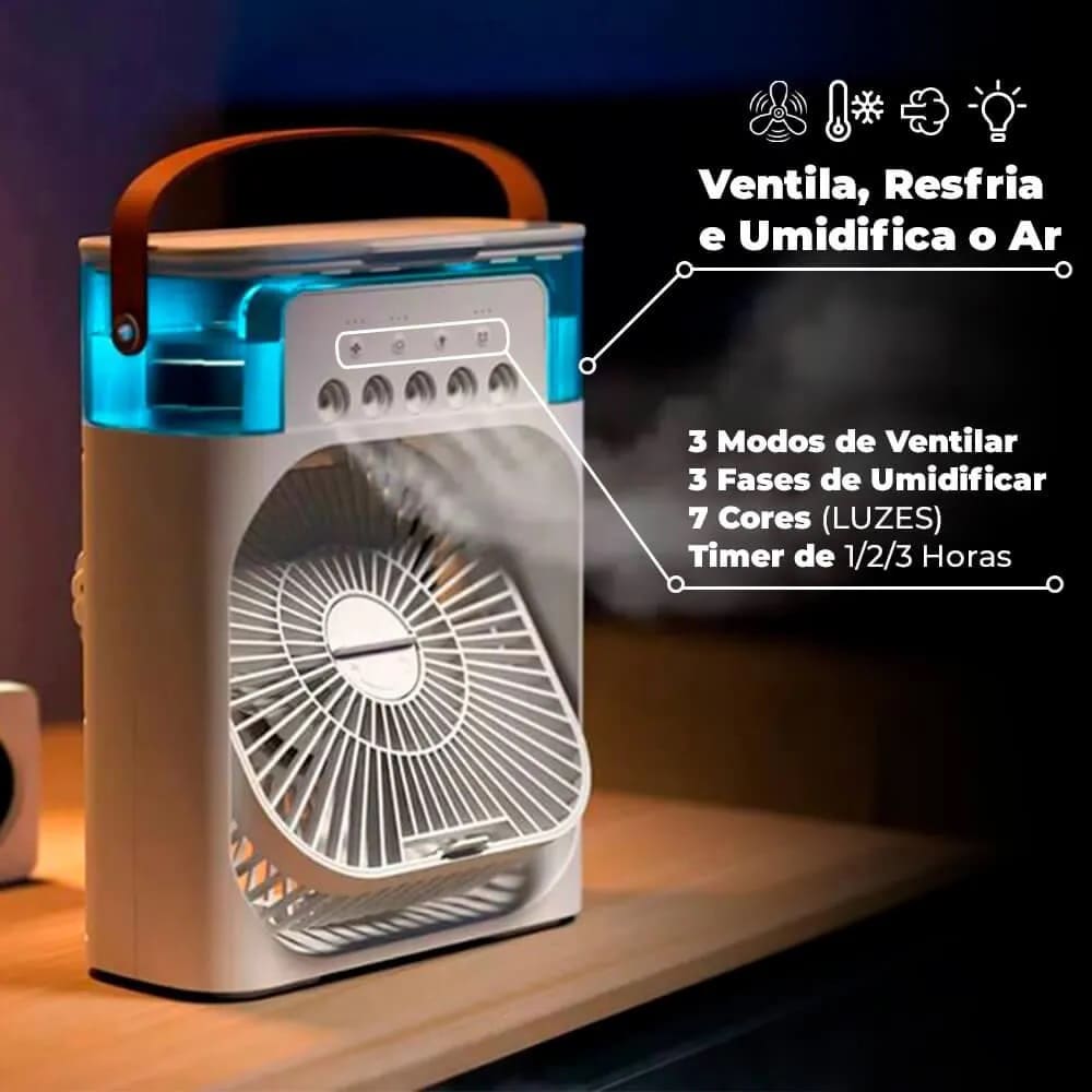 Mini Ventilador De Ar Climatizador Umidificador Refrigerador Circulador ...