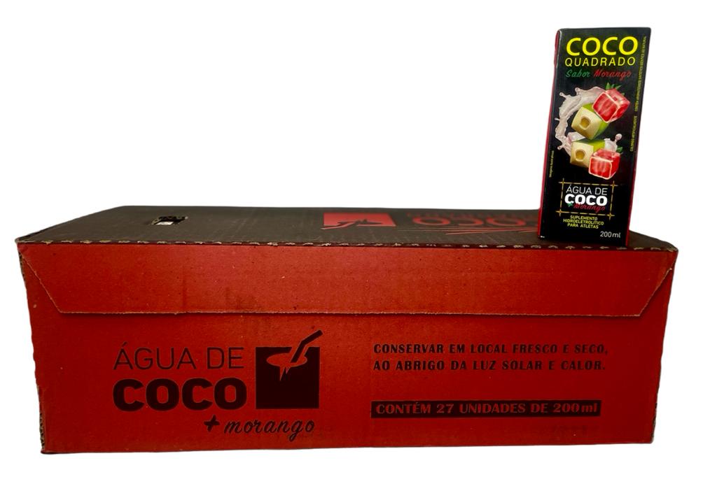 Água De Coco Coco Quadrado Morango 200ml - 27 Unidades - Carrefour