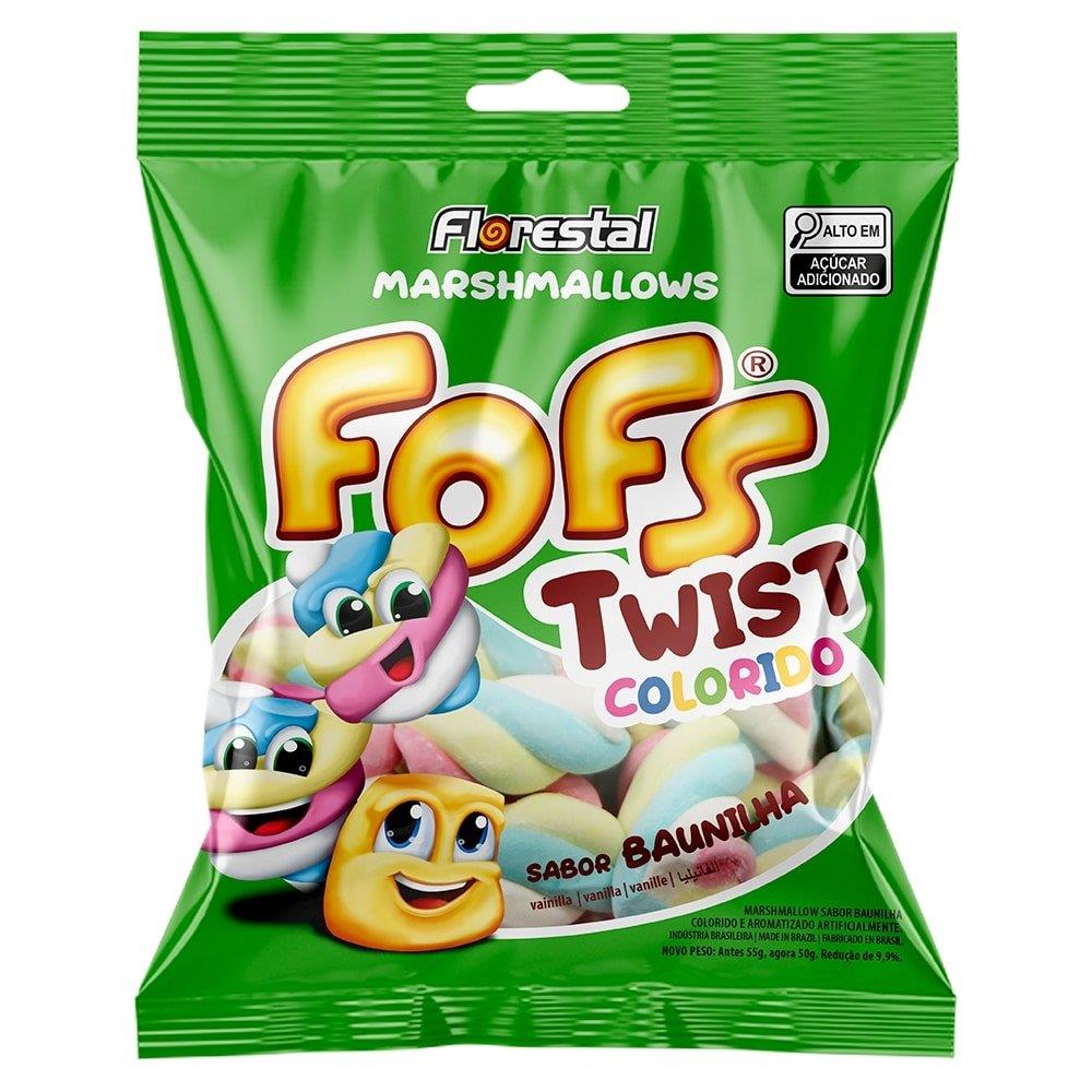 Marshmallow Florestal Fofs Twist Colorido 50g - Embalagem Com 24 ...