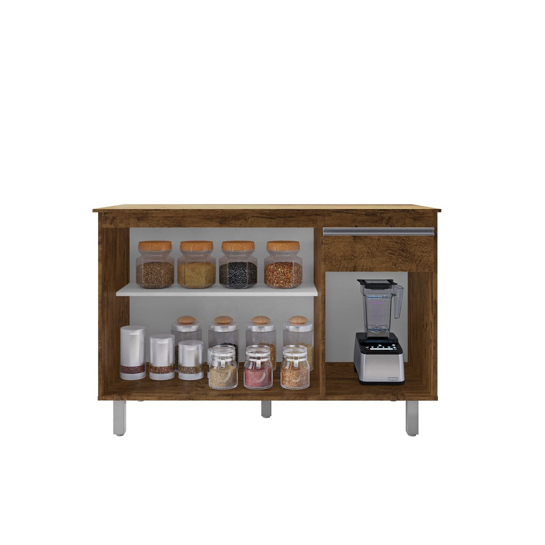 Balcão Gabinete De Pia Pop 120cm Chocolate S/tampo - Nathan - Carrefour