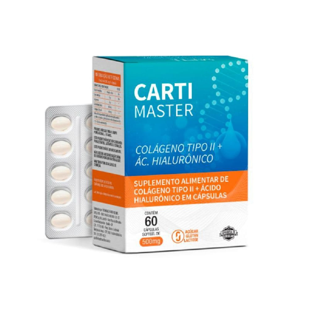 Carti Master Colágeno Tipo Ii + Ácido Hialurônico 60 Cápsulas - Carrefour