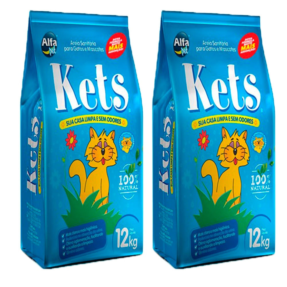 Kit Com 2 Areia Higiênica Kets Para Gatos 12kg - Carrefour