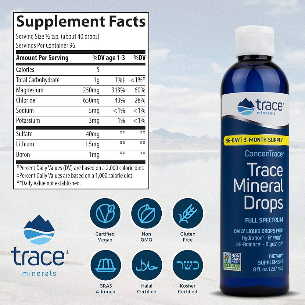 Trace Minerals Gotas Concentrace Trace Mineral Drops 237ml - Carrefour Trace Minerals Gotas Concentrace Trace Mineral Drops 237ml - Carrefour
