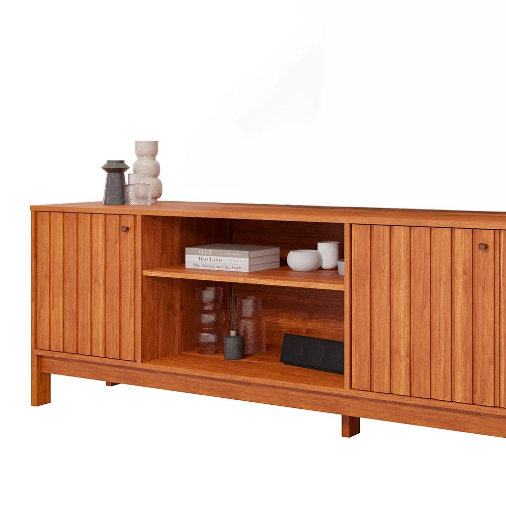 Rack Ripado Tv Até 70 Polegadas 3 Portas 100% Mdf Cinamomo Holanda Permóbili - Carrefour