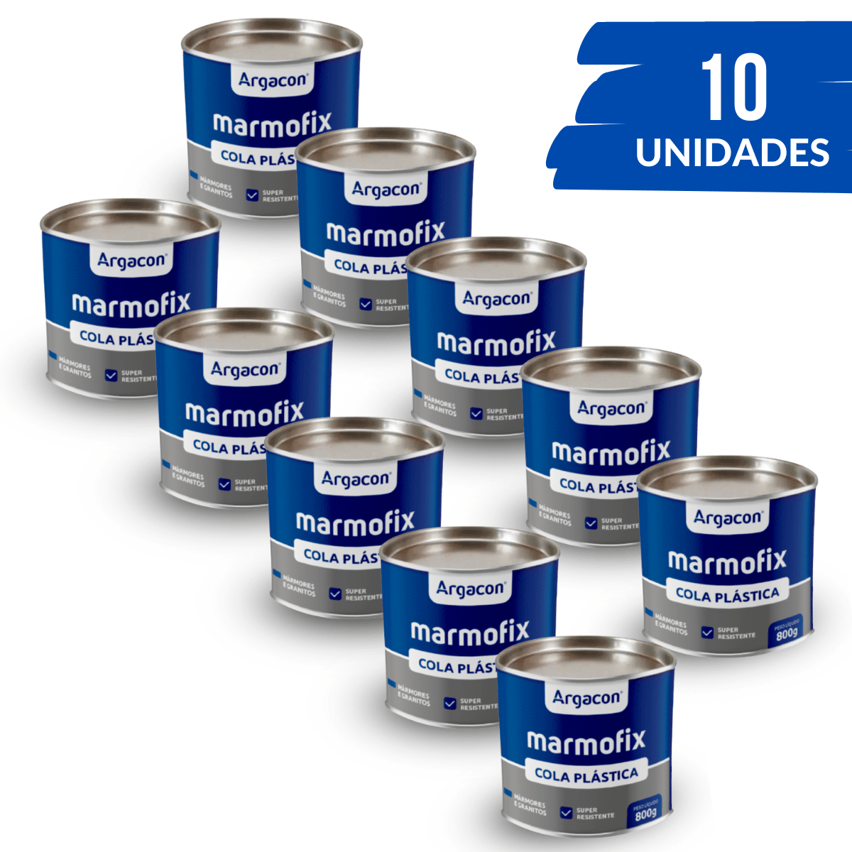 Massa Cola Plástica Travertino Argacon 800gr Kit 10 Unidades - Carrefour