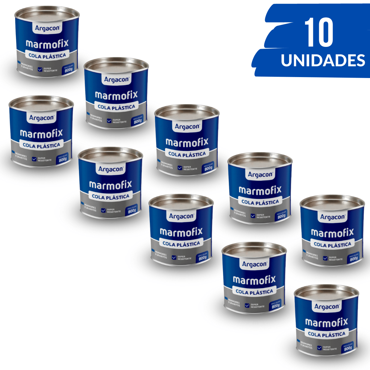 Massa Cola Plástica Branca Argacon 800gr Kit 10 Unidades - Carrefour