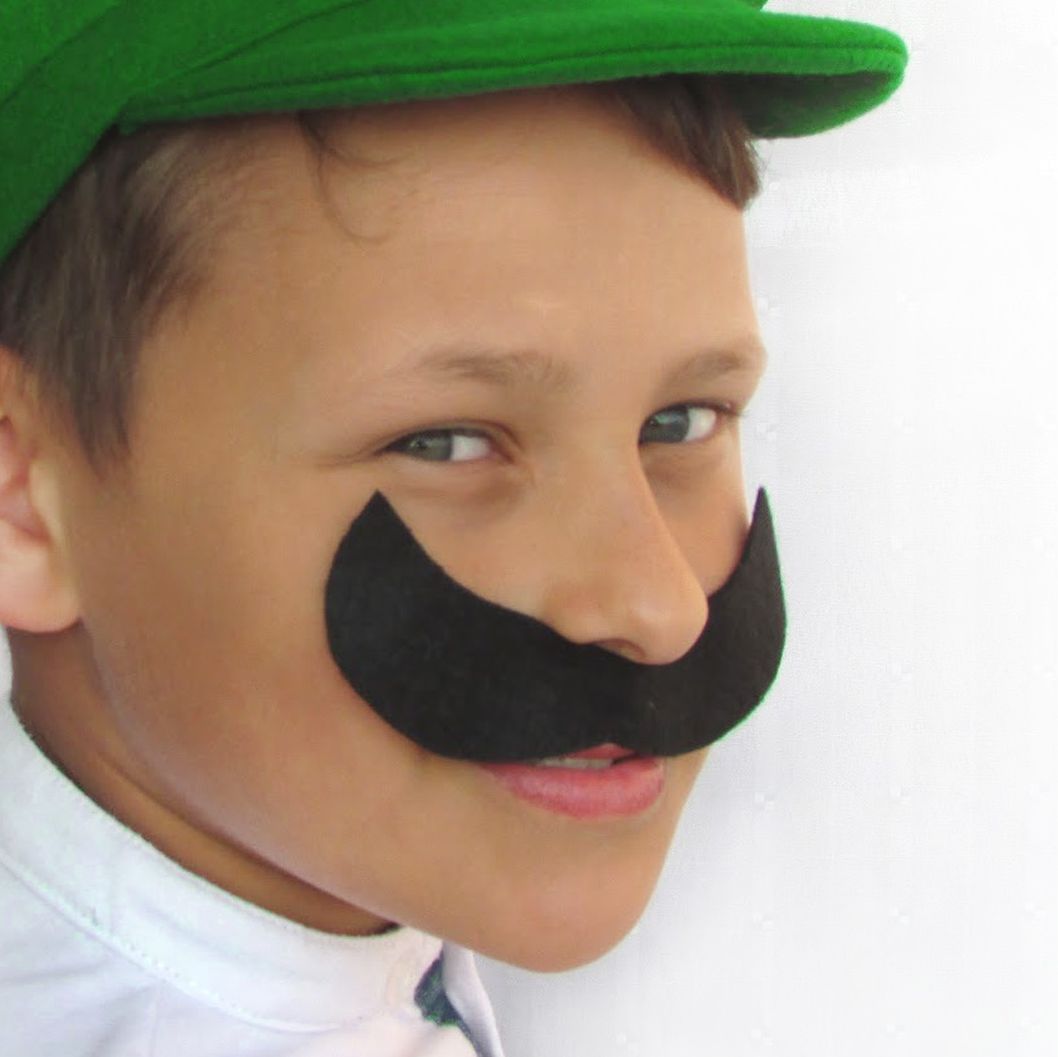 02 Bigodes Super Mario Bros Ou Luigi Autoadesivos Em Feltro - Carrefour