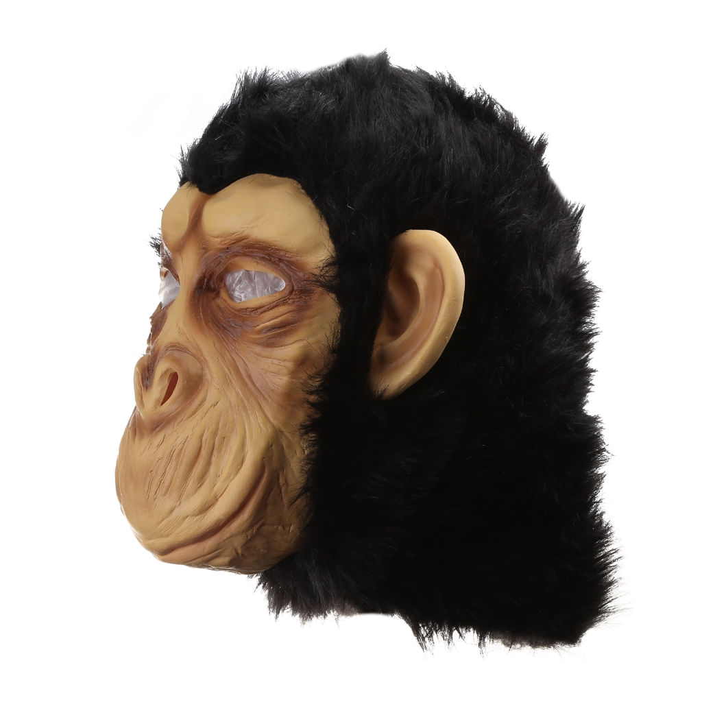 Máscara Monkey Chimp Gorilla Latex, Festa De Halloween, Tamanho Adulto ...