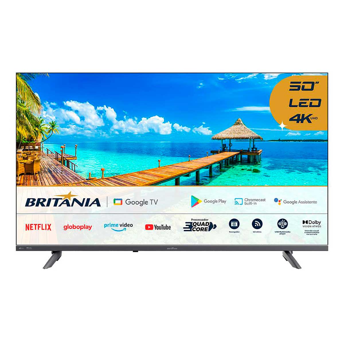Smart Tv Britânia 50 Polegadas Btv50g2sgtssgbl 4k Uhd Led Dolby Audio ...