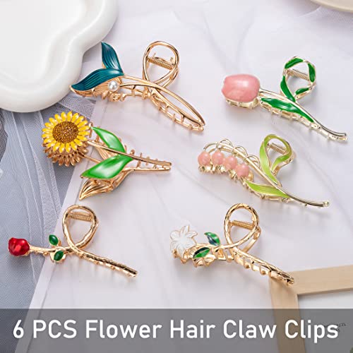 6 Pacote De Grampos De Cabelo, Grampos De Garra, Flor De Metal Clipes ... 6 Pacote De Grampos De Cabelo, Grampos De Garra, Flor De Metal Clipes ...