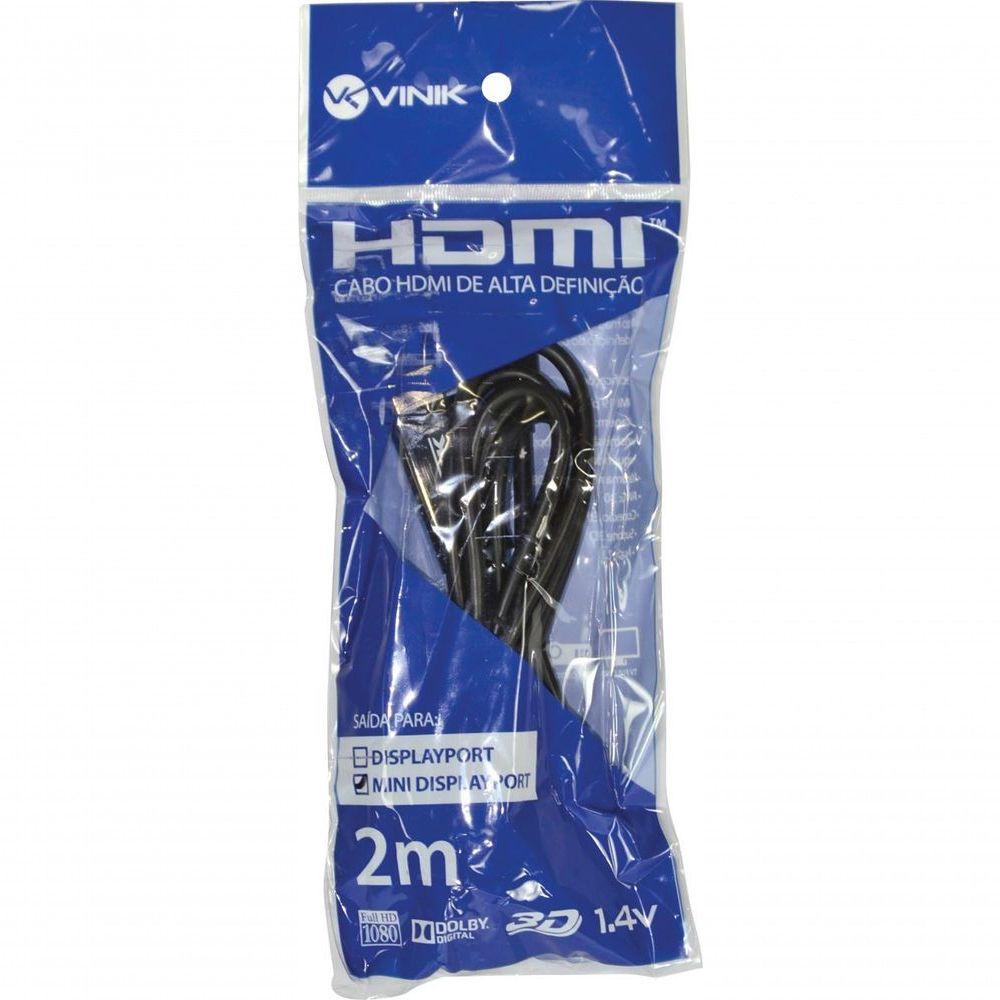 Cabo Mini Displayport 1.1 Para Hdmi 1.4v 2m - Hmdp-2 - Carrefour