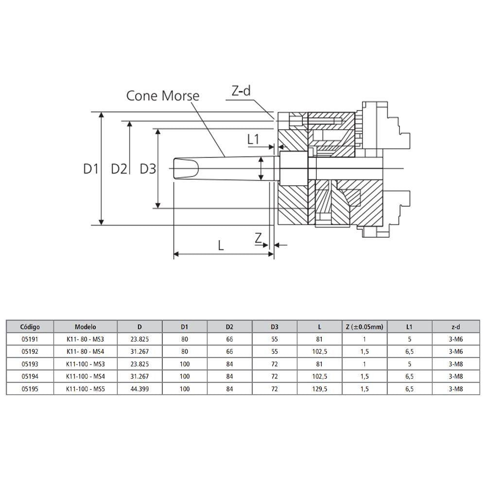 Placa Para Torno Com Haste Cm3 - 3 Castanhas Universal 100mm - Carrefour